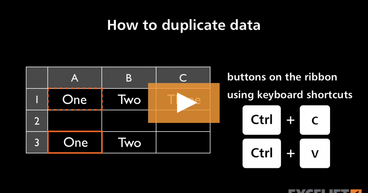 How To Duplicate Data In Excel video Exceljet